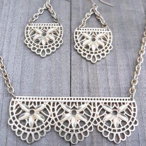 Jewelry | Ornate Boho Gold Necklace And Earrings Jewelry Set | Poshmark